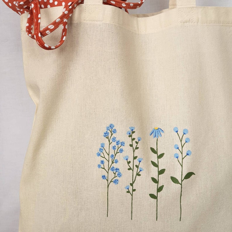 Floral Tote Bag Flower Tote Bag Aesthetic Cloth Bag Bag - Etsy