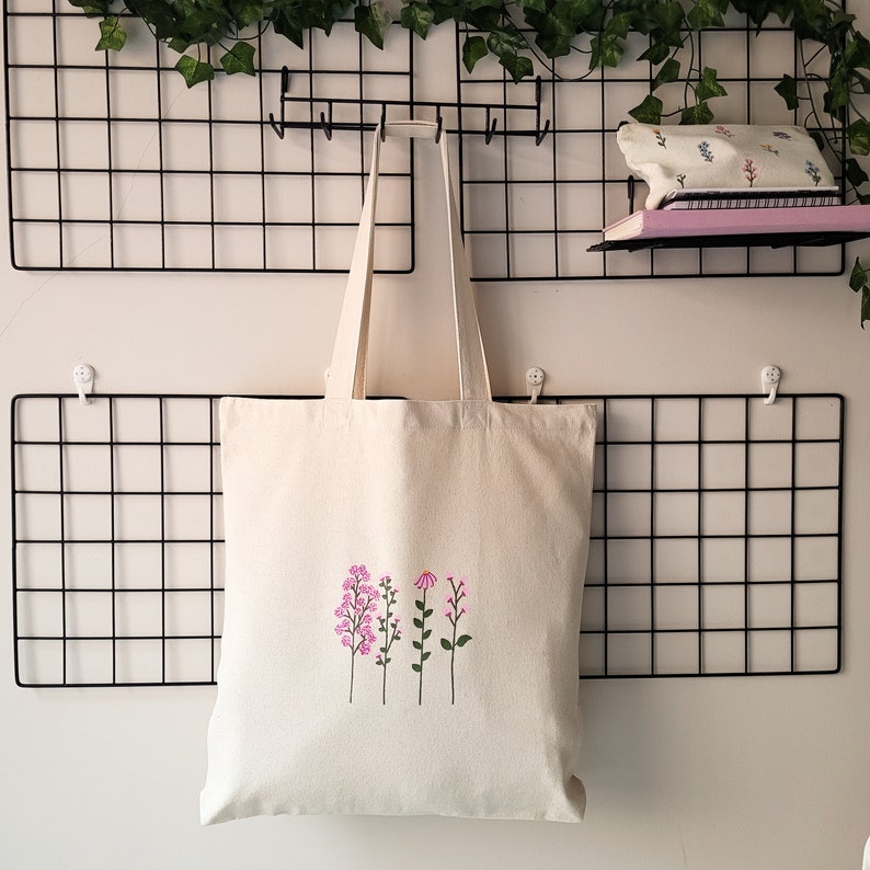 Trendy Cute Preppy Tote Bag Aesthetic Pink Floral Canvas Tote - Etsy