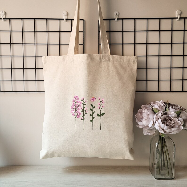 Trendy Cute Preppy Tote Bag Aesthetic Pink Floral Canvas Tote - Etsy