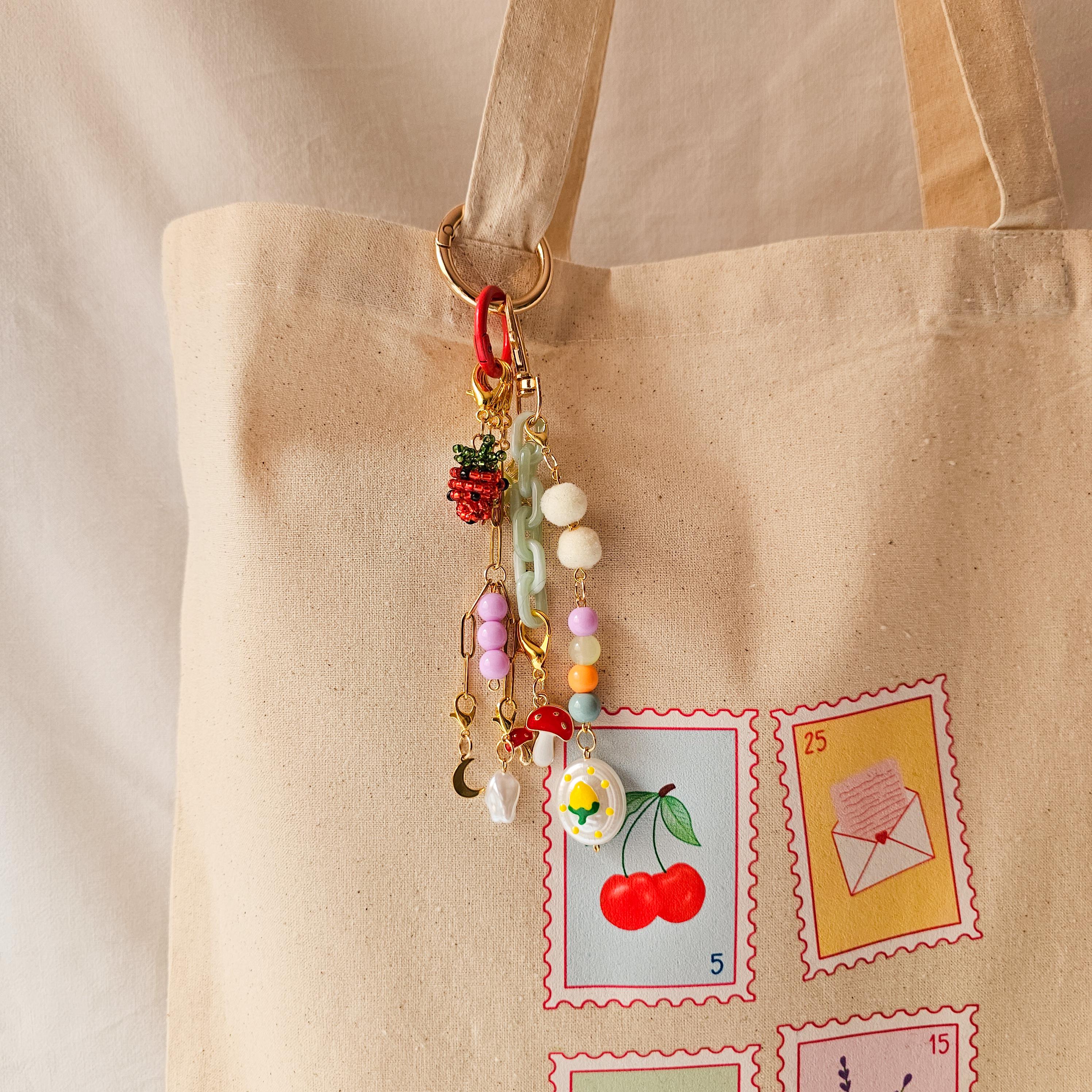 Moon Sun Bag Charm, Celestial Strawberry Keychain, Cute Lemon Purse ...