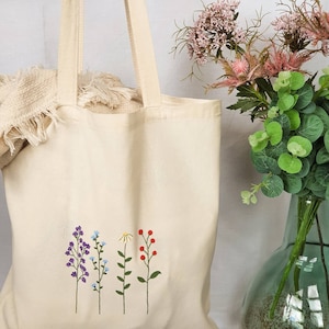 Canvas Tote Bag, Tote Bag Aesthetic, Cute Tote Bag, Floral Tote Bag ...