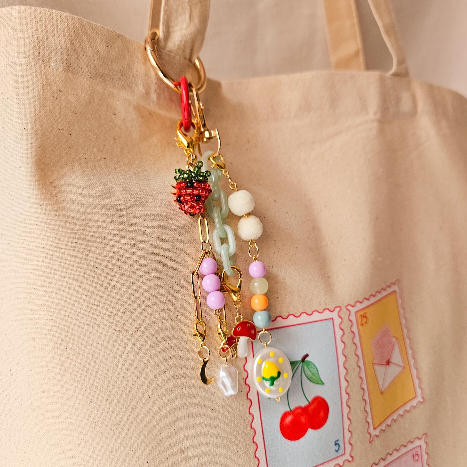 Moon Sun Bag Charm, Celestial Strawberry Keychain, Cute Lemon Purse ...