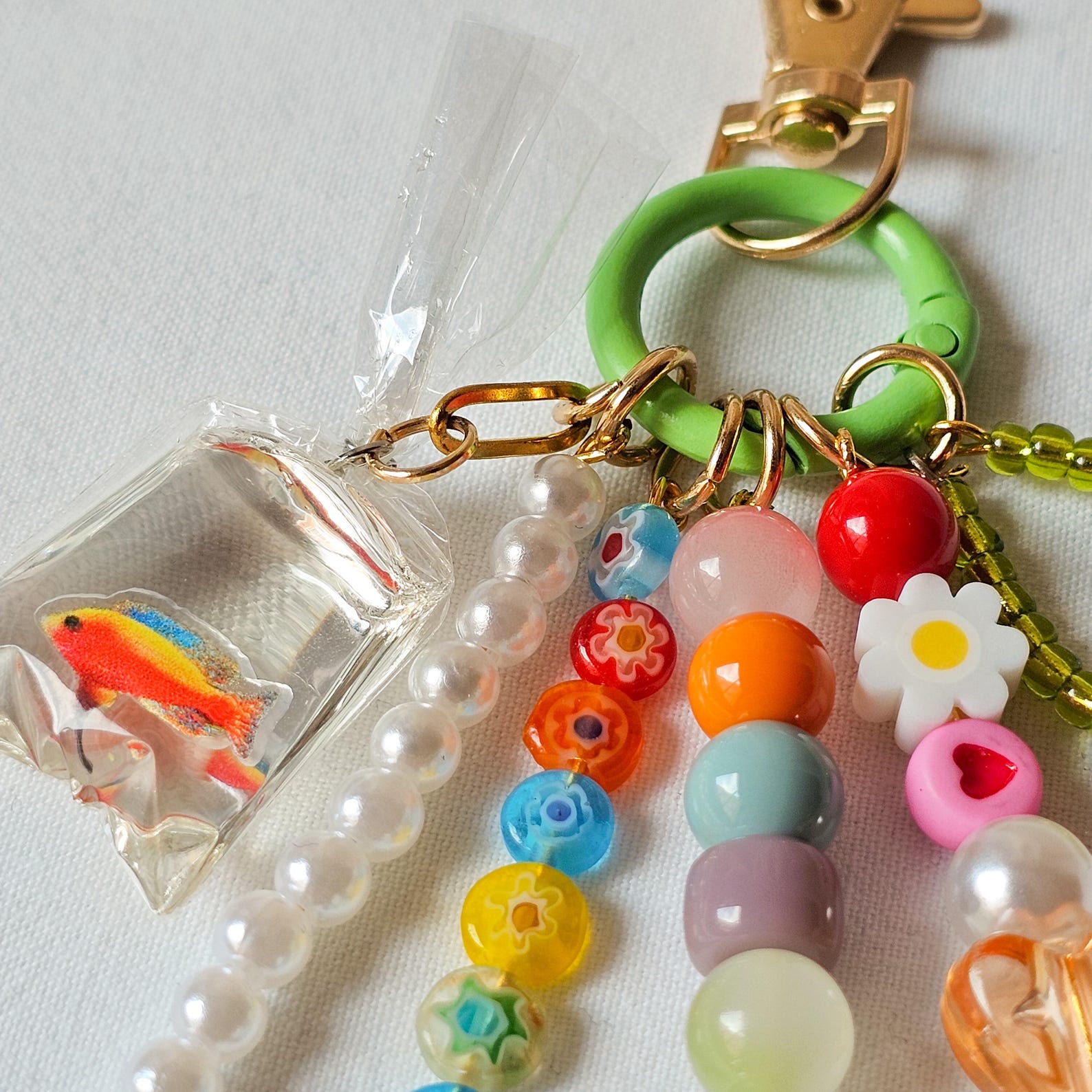 Back to School Charm, Fish Keychain for Backpack, Beaded Bag Accessory ...