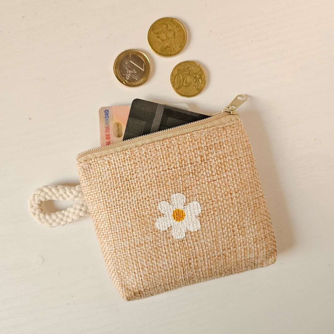 Preppy Coin Purse, Daisy Coin Purse, Small Coin Pouch, Coin Purse With ...