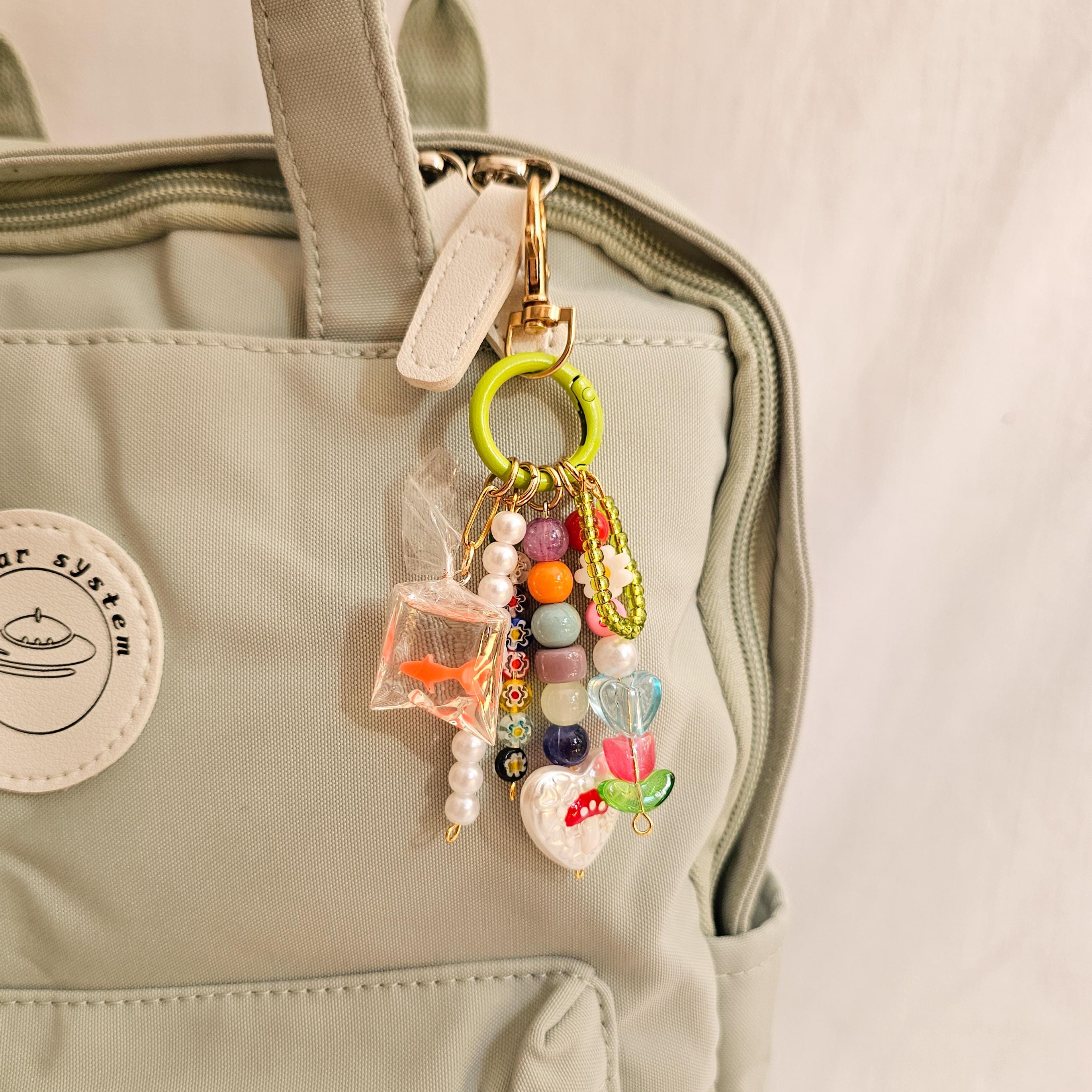Back to School Charm, Fish Keychain for Backpack, Beaded Bag Accessory ...