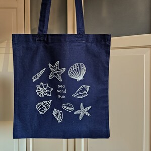 Aesthetic Summer Tote Bag, Seashell Canvas Bag, Coastal Beachcore Tote ...