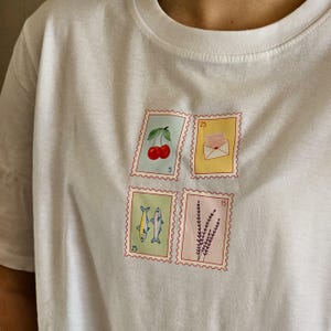 Colorful Stamps Shirt, Postage Stamp Tee, Vintage Aesthetic Shirt ...