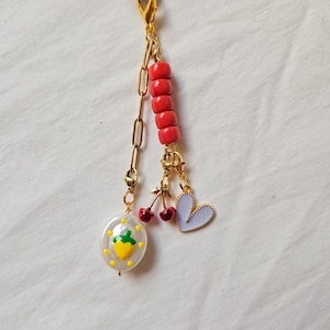 Lemon Keychain Charm Bag, Cherry Bag Charm, Cute Purse Charm Accessory ...
