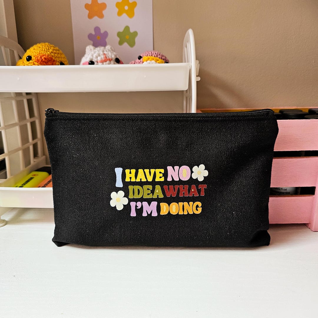 Funny Pencil Case for Back to School, Embroidered Makeup Pouch, Cute ...