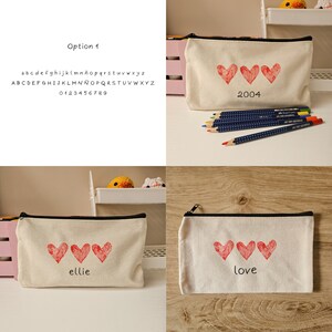 Heart Pencil Bag Personalized, Personalized Valentines Gift, Bridesmaid ...