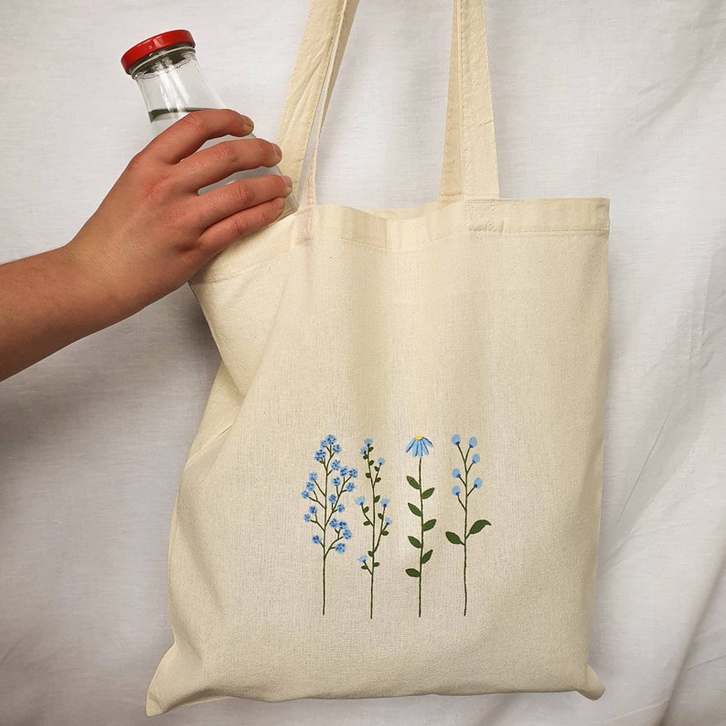 Floral Tote Bag Flower Tote Bag Aesthetic Cloth Bag Bag - Etsy