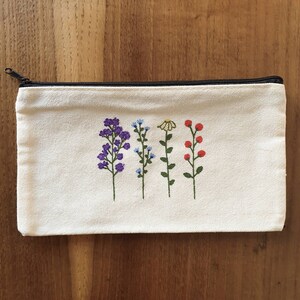 Handpainted Pencil Case Cute Pencil Case Floral Cotton - Etsy
