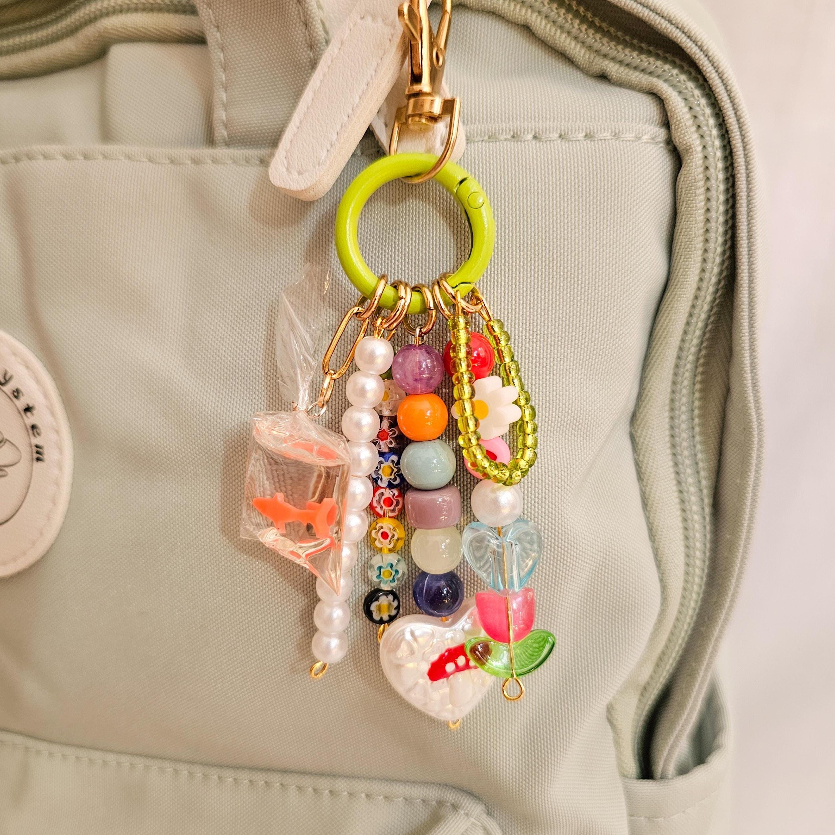 Back to School Charm, Fish Keychain for Backpack, Beaded Bag Accessory ...