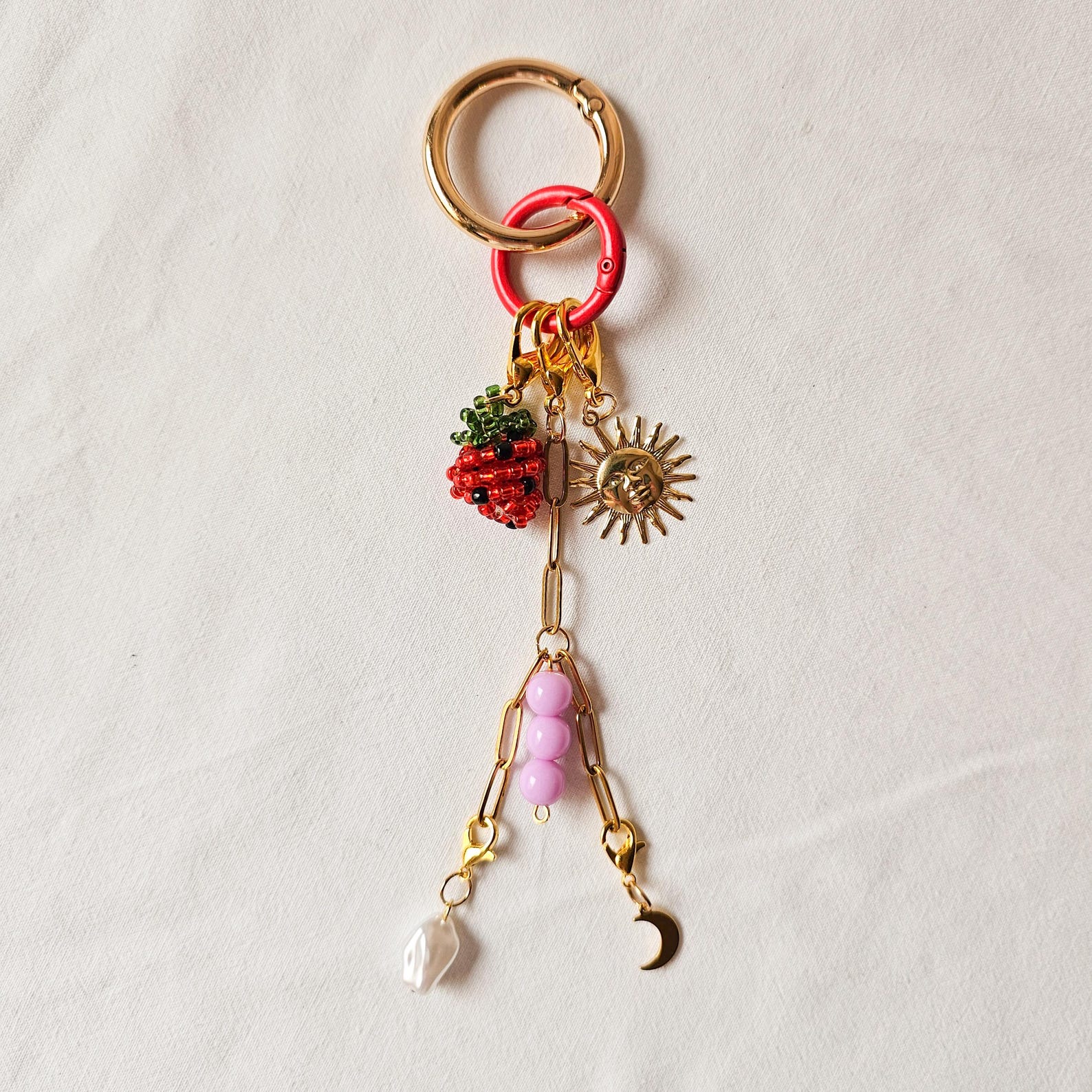 Moon Sun Bag Charm, Celestial Strawberry Keychain, Cute Lemon Purse ...