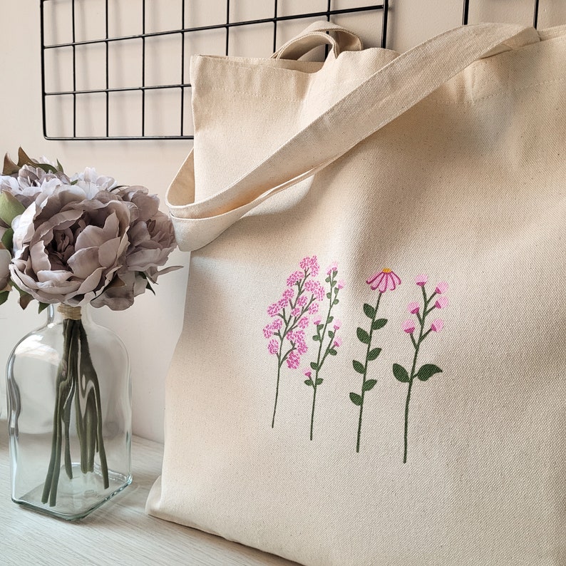 Trendy Cute Preppy Tote Bag Aesthetic Pink Floral Canvas Tote - Etsy