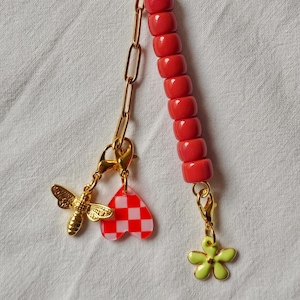 Backpack Keychain Charms, Bee Charm Bag, Golden Chain Bag Accessory ...