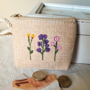 Purple Coin Pouch, Coin Purse, Pouch, Purse, Card Pouch, Handpainted ...