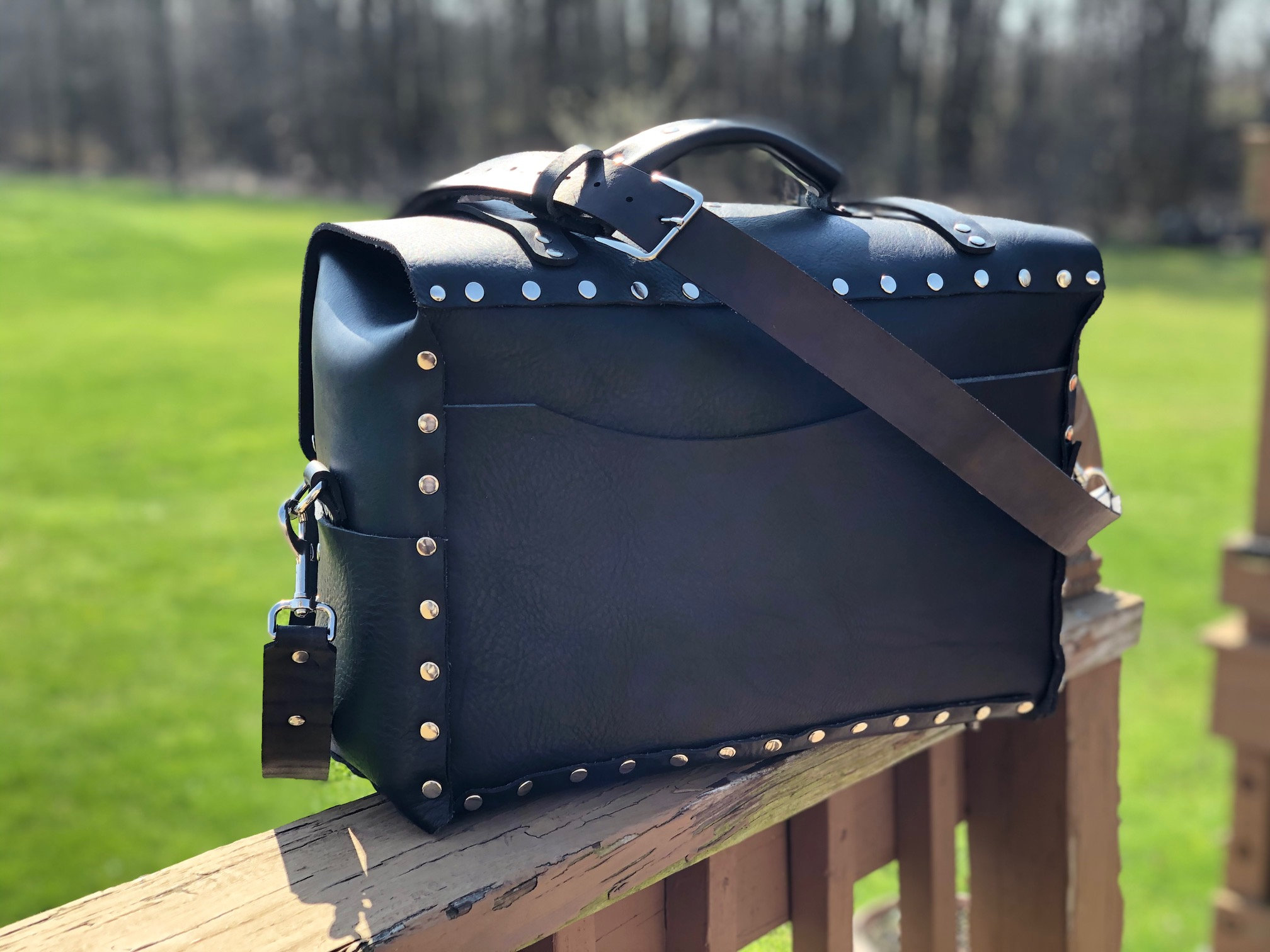 No-sew Rivets Only DIY Leather Laptop Briefcase Pattern in PDF and SVG ...