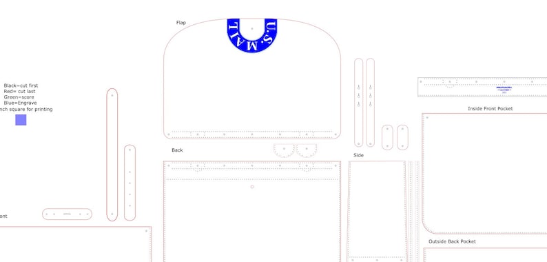 DIY Vintage Leather US Mail Bag Pattern in Pdf and Svg Formats for Hand ...