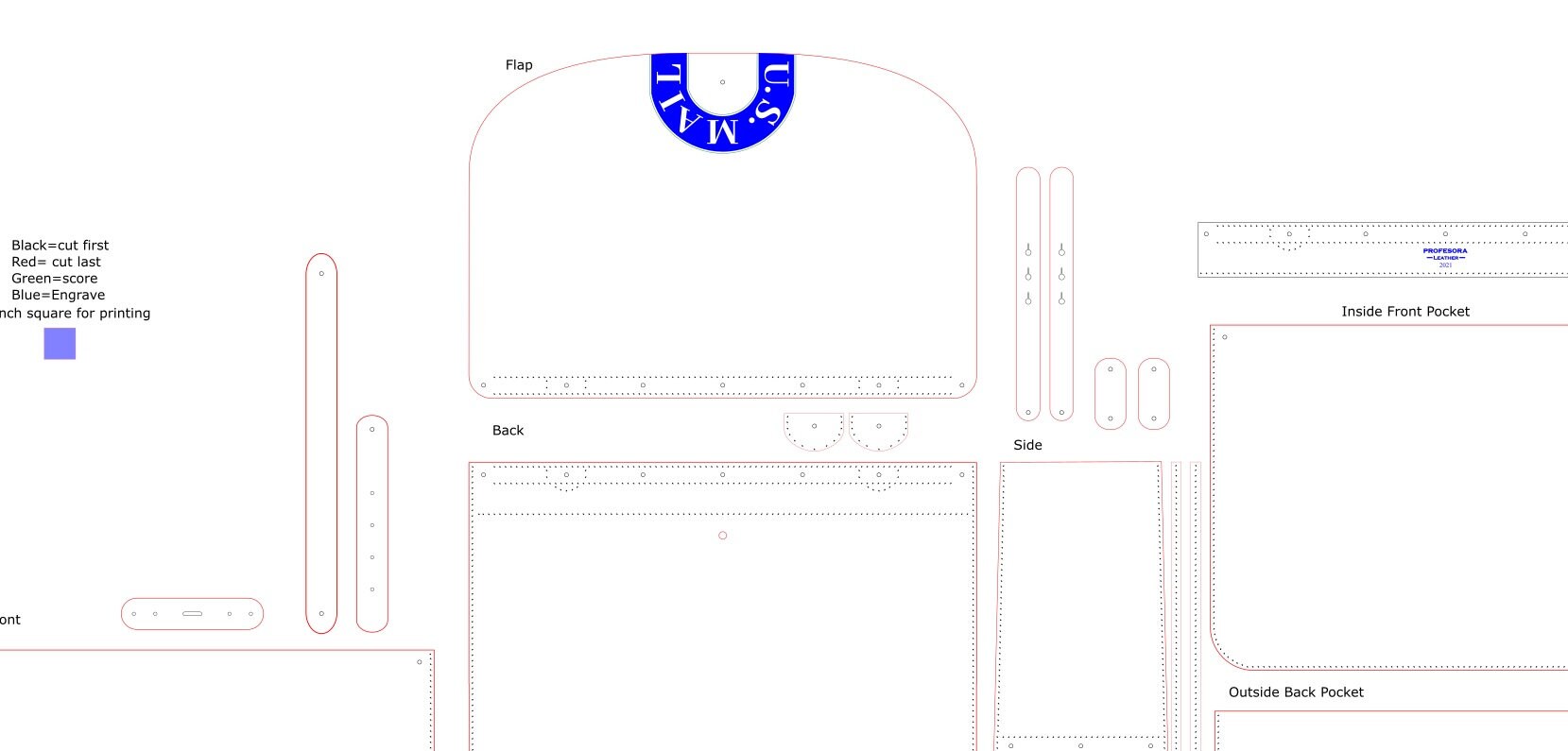 DIY Vintage Leather US Mail Bag Pattern in Pdf and Svg DIY Vintage Leather US Mail Bag Pattern in Pdf and Svg