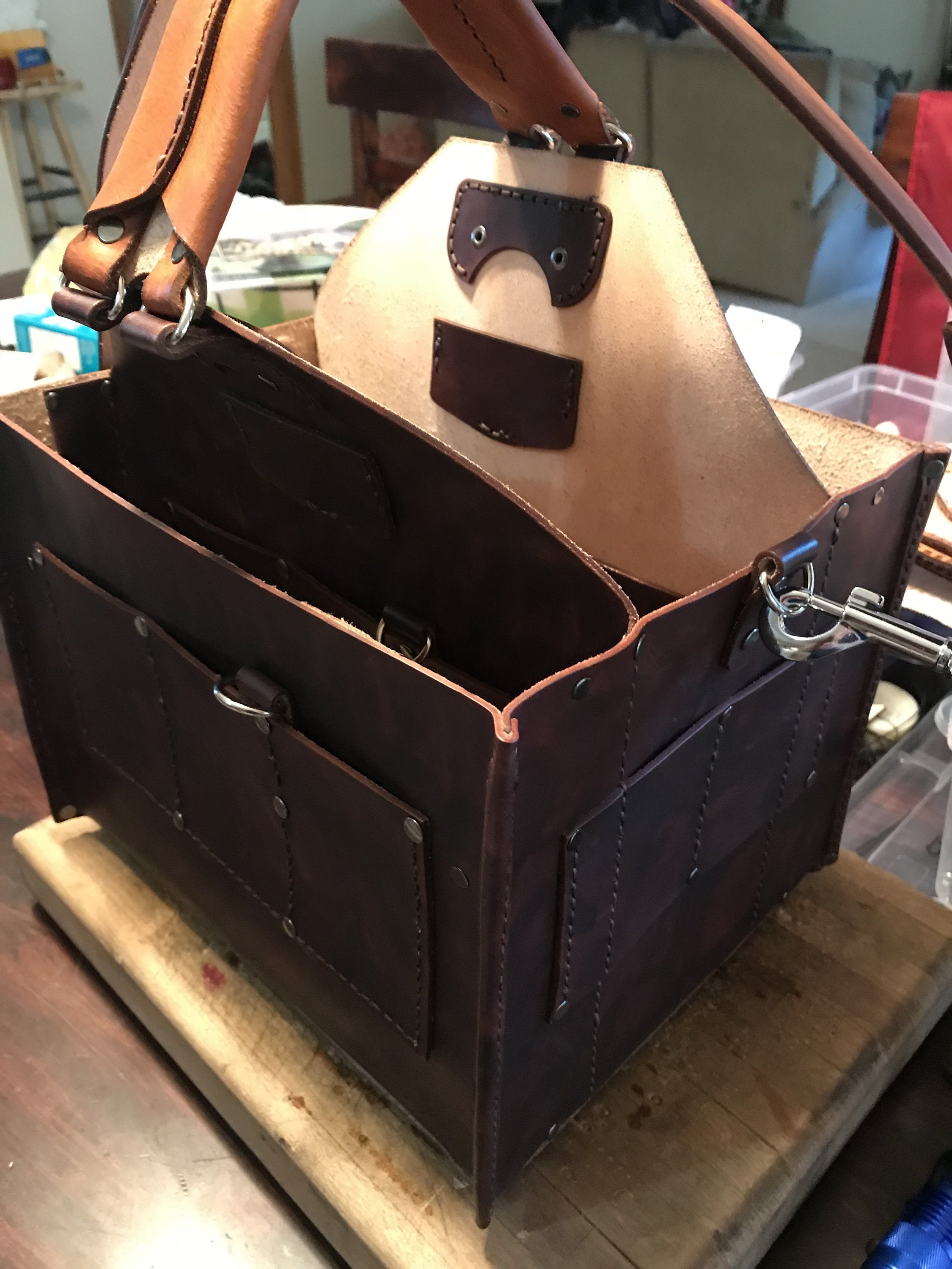 Heavy Duty Leather Tool Tote - Etsy
