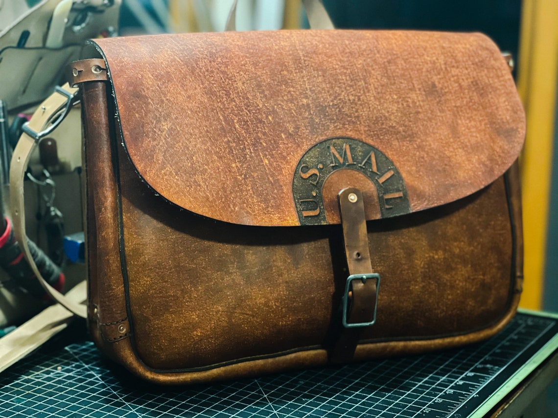 DIY Vintage Leather US Mail Bag Pattern in Pdf and Svg Formats for Hand ...