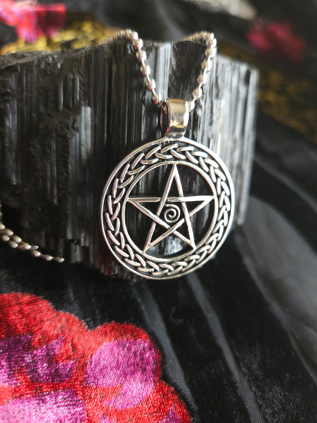 Path of Power: Sacred Spiral Pentacle Necklace - Etsy