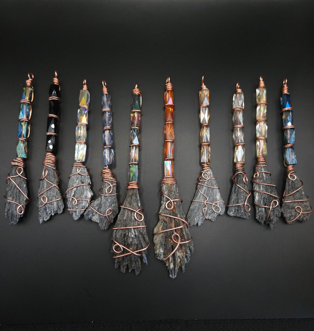 Enchanting Besom: Handmade Black Kyanite Witches Broom Charm - Etsy