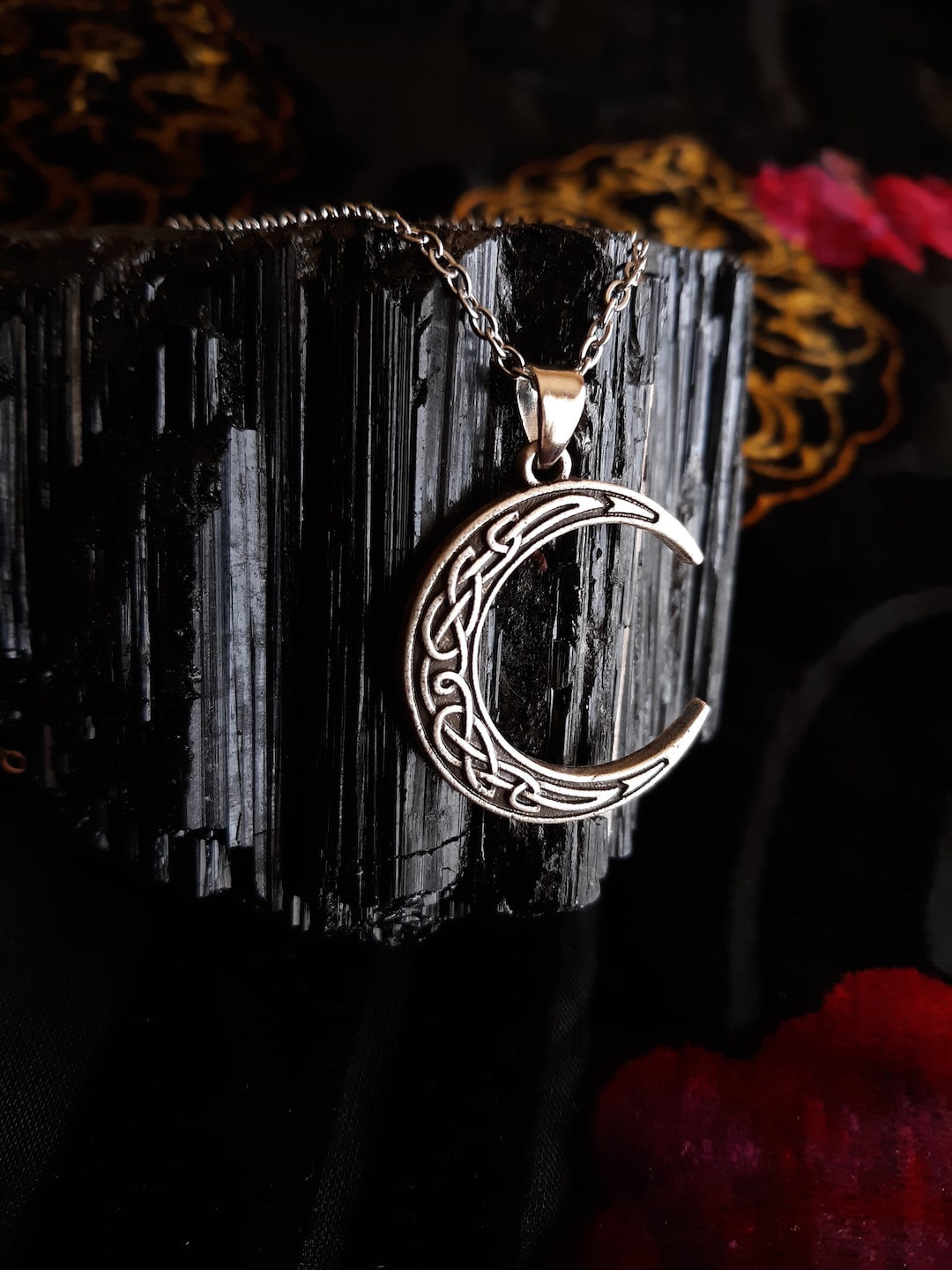 Celtic Moonlight: Crescent Moon Pendant - Etsy