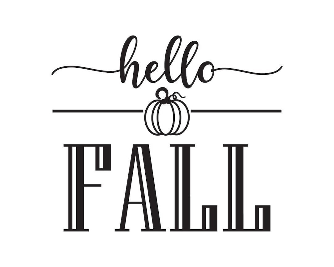 Hello Fall Svg Autumn Svg, Hello Fall Cut File, Hello Fall Icon, Png ...