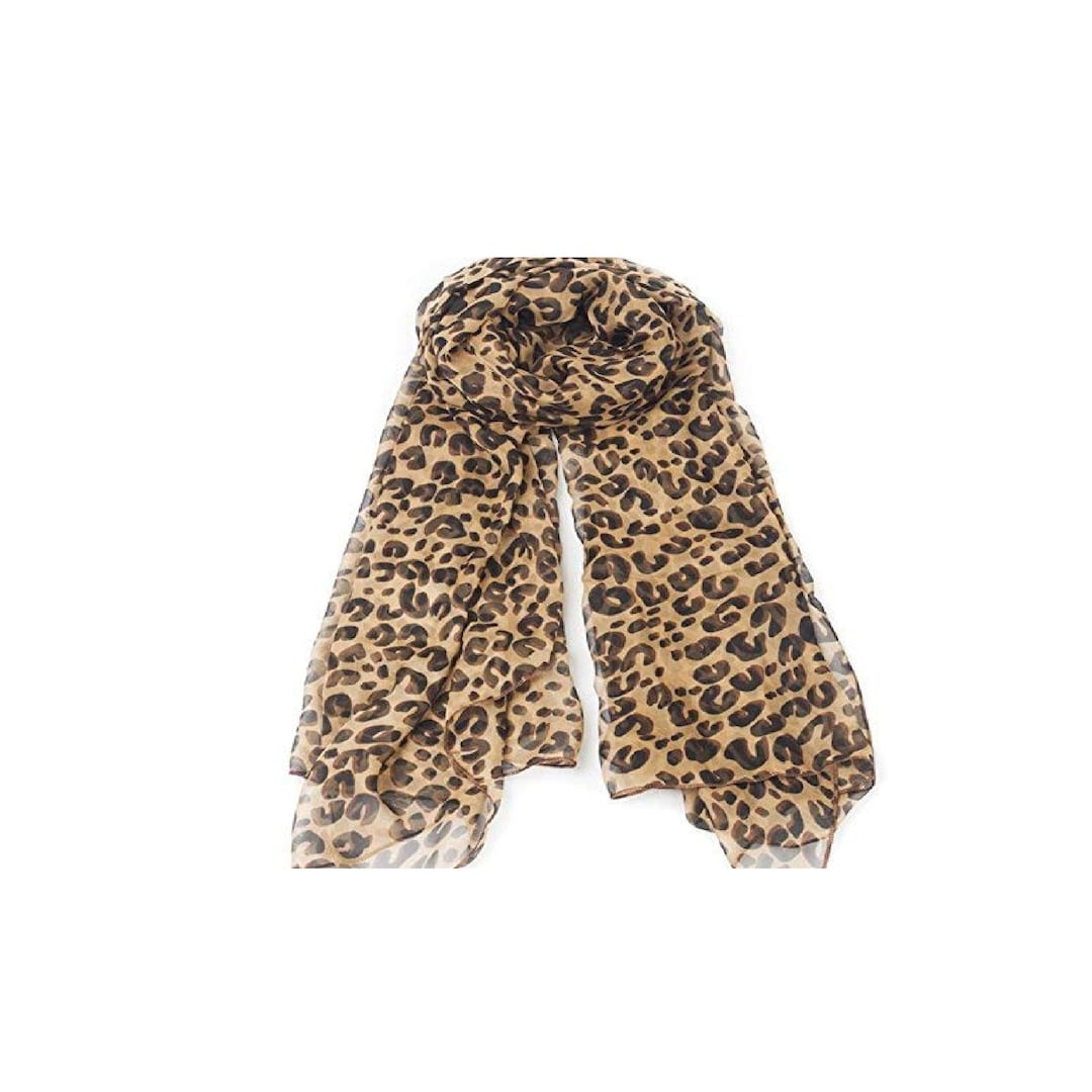 Ladies Royal Pattern Leopard Animal Print Chiffon Scarf - Etsy