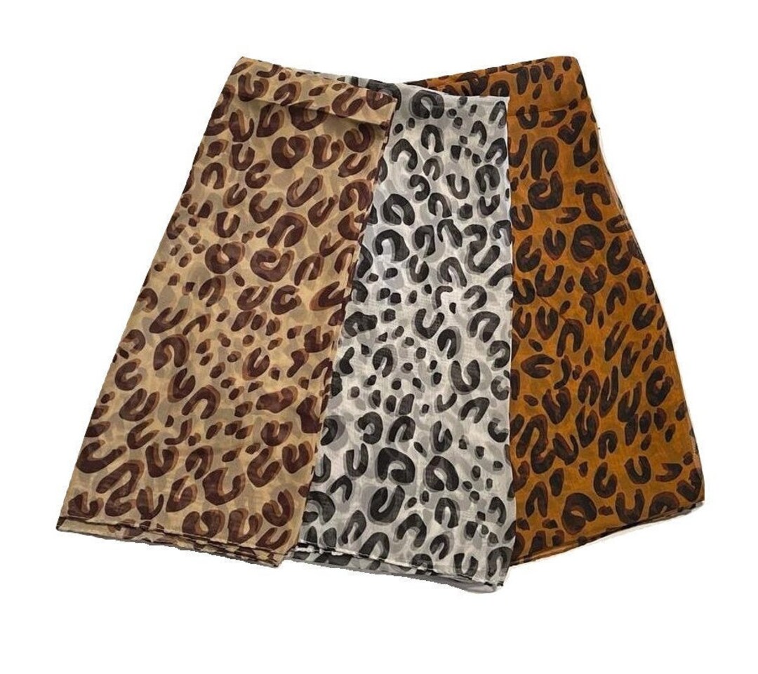 Ladies Royal Pattern Leopard Animal Print Chiffon Scarf - Etsy