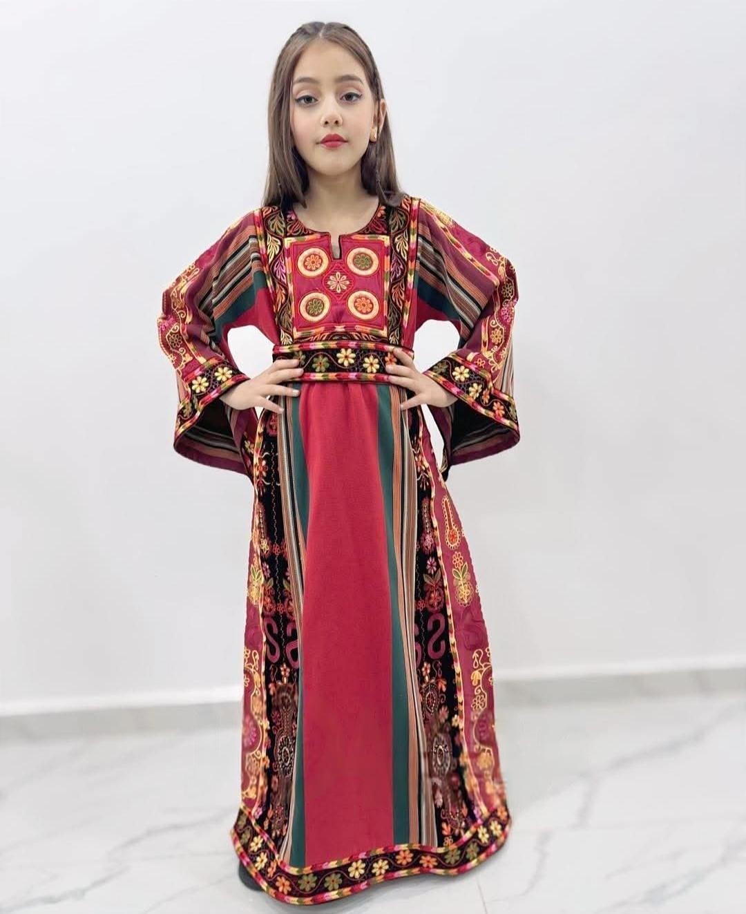 Palestinian Embroidery Heritage Thobe Girl Dress - Traditional Style ...