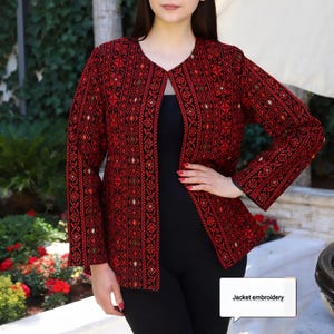 Embroidered Jacket Handmade Palestinian Embroidery Palestine Jacket ...