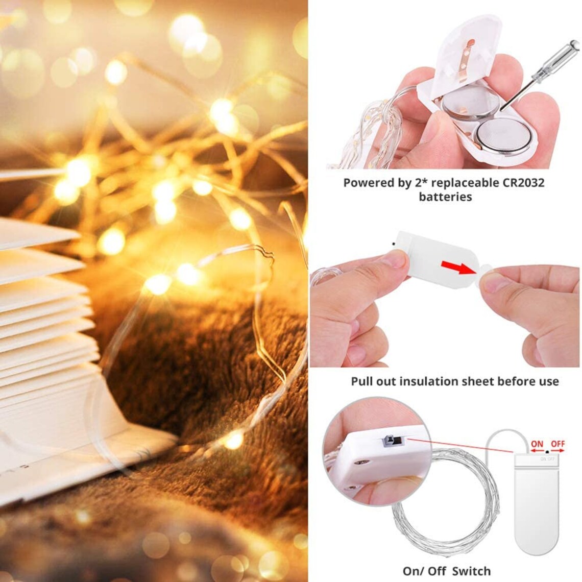 Fairy Warm White Lights With 10 or 20 Leds 3 or 6 Ft Long - Etsy