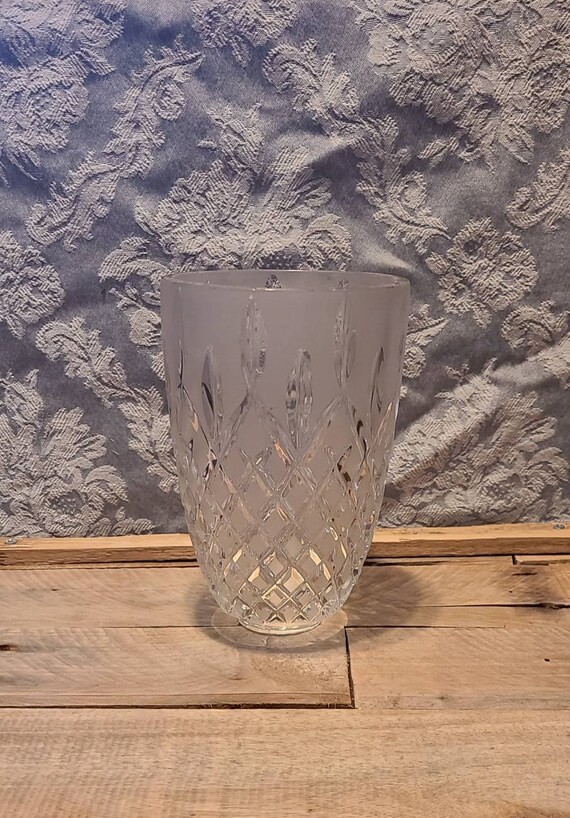 vintage etched cut glass - Gem