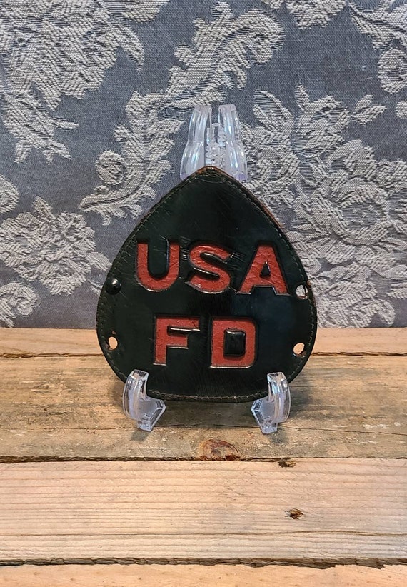 Vintage USA FD Fireman's Helmet Shield Vintage Firefighter - Etsy