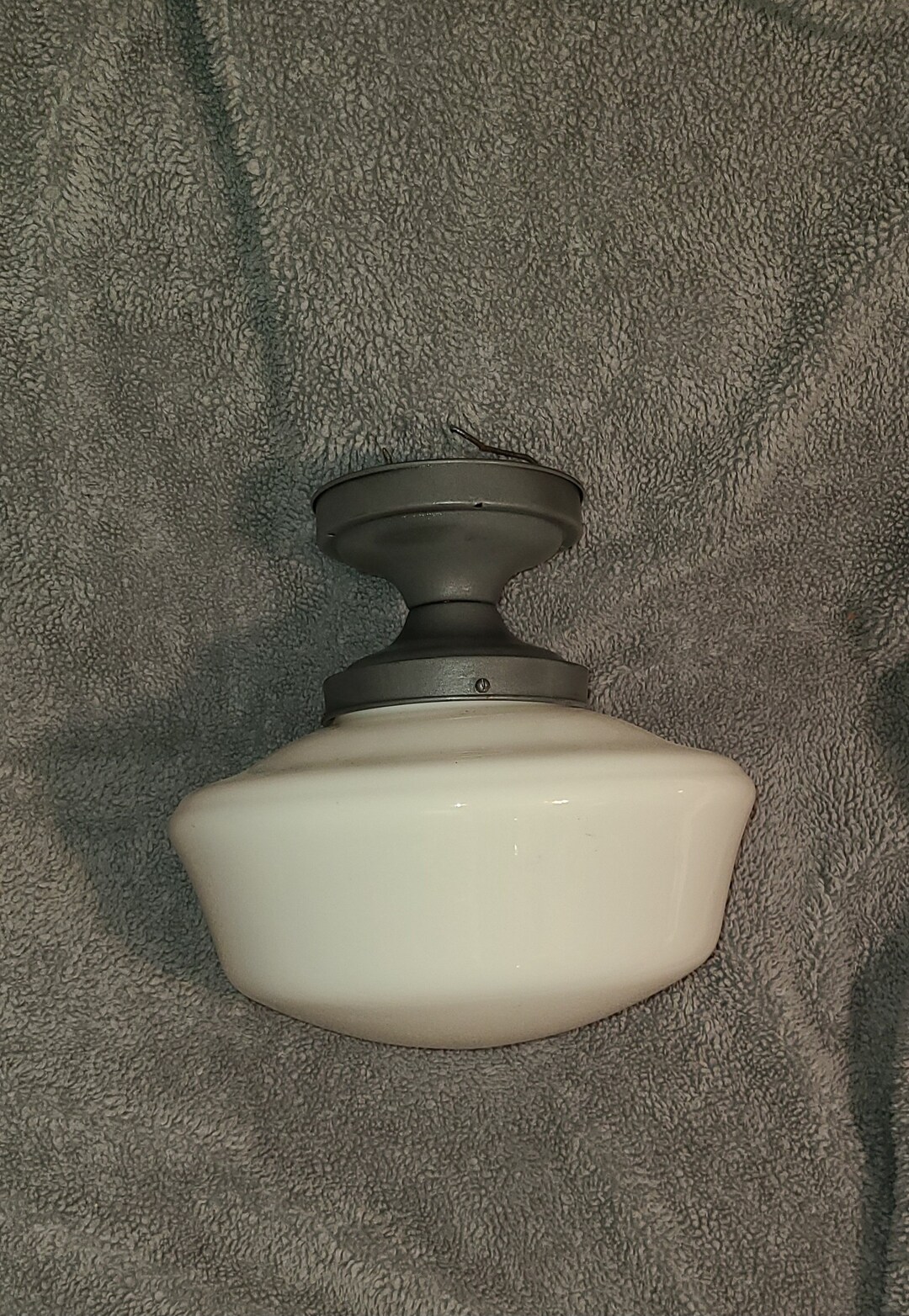 Vintage Schoolhouse Style Light Fixture Milk/white Glass 14 1930s Old ...