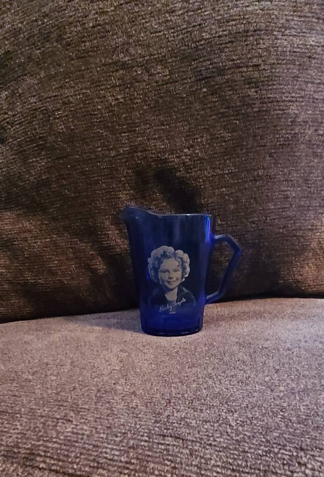 Vintage Cobalt Blue Shirley Temple Glass Pitcher Hazel Atlas Etsy