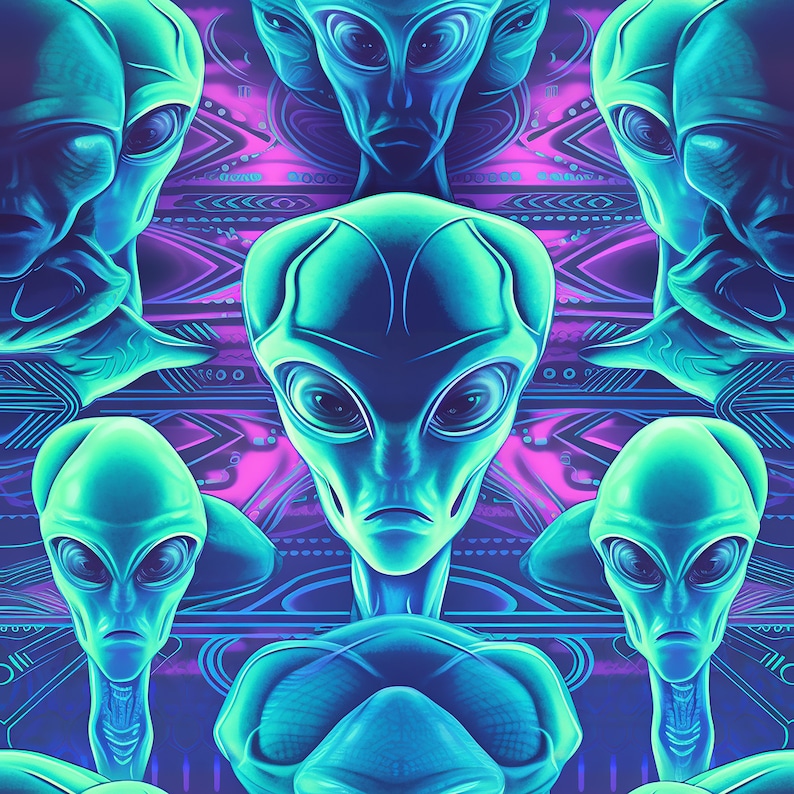 Seamless Alien Patterns 12 Pack Repeatable Digital Papers Ethereal ...