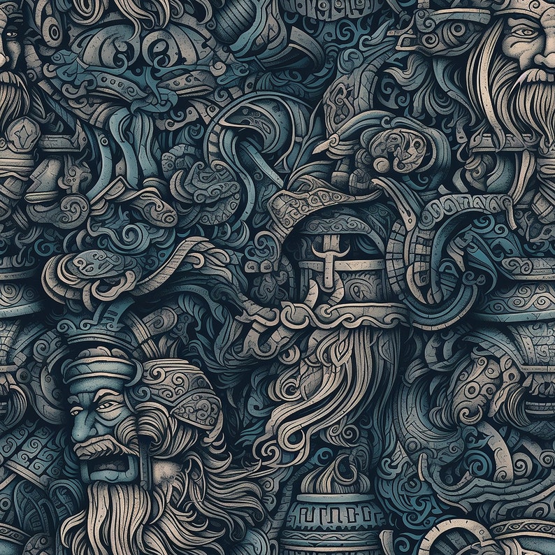 Seamless Viking Patterns | 24 Pack Repeatable Digital Papers - Etsy