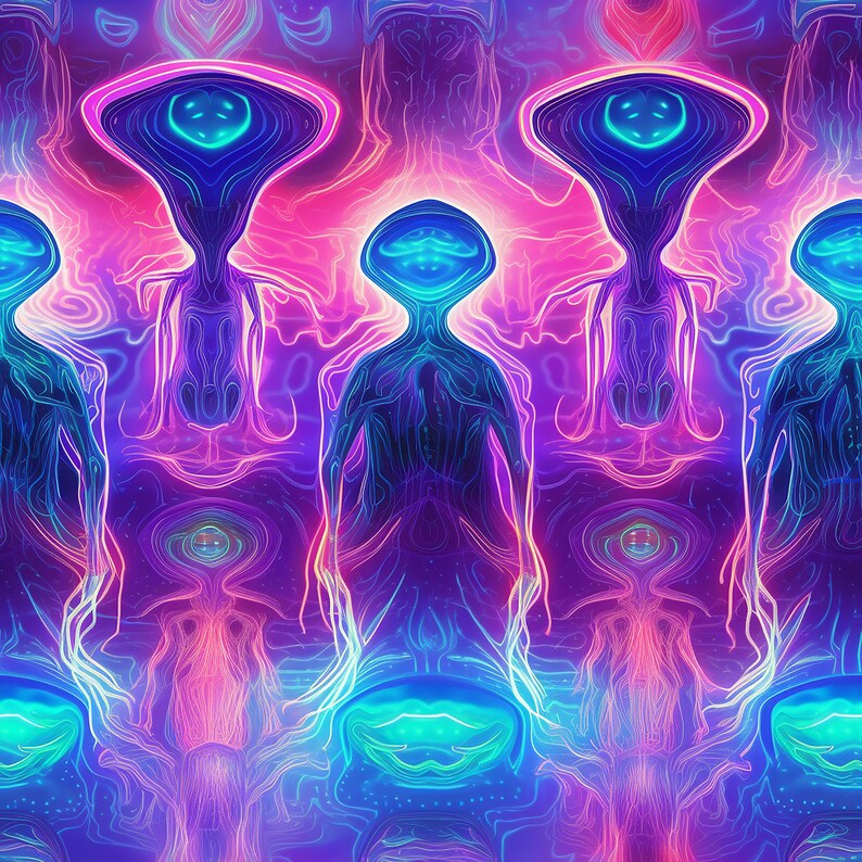 Seamless Alien Patterns 12 Pack Repeatable Digital Papers Ethereal ...