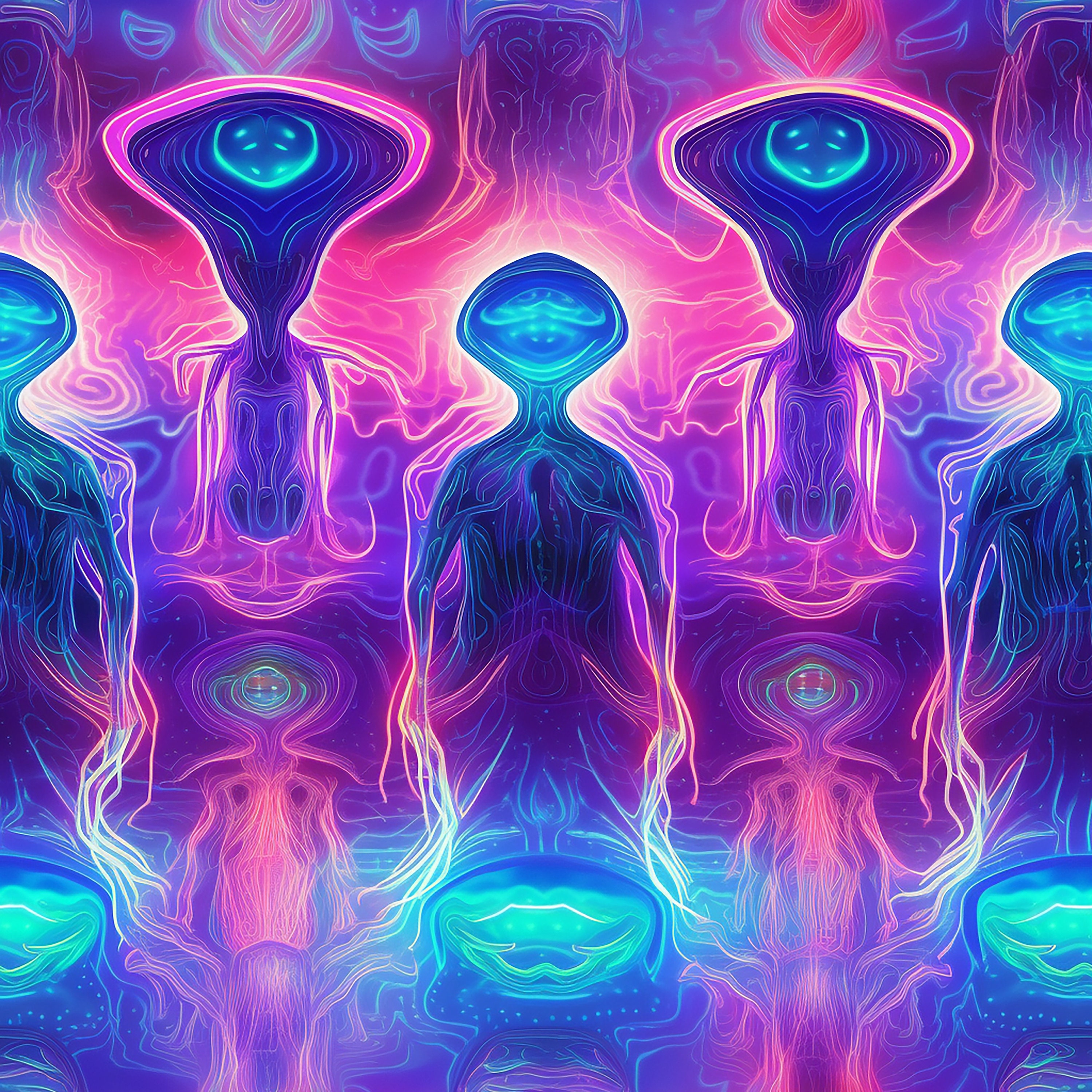 Seamless Alien Patterns 12 Pack Repeatable Digital Papers Ethereal ...