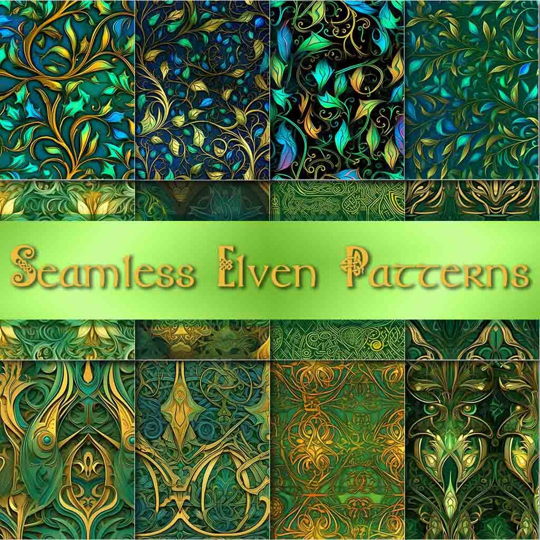 Seamless Elven Digital Patterns | Repeatable Patterns | High Quality 12 ...