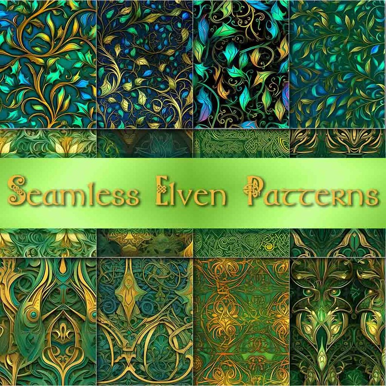 Seamless Elven Digital Patterns | Repeatable Patterns | High Quality 12 ...