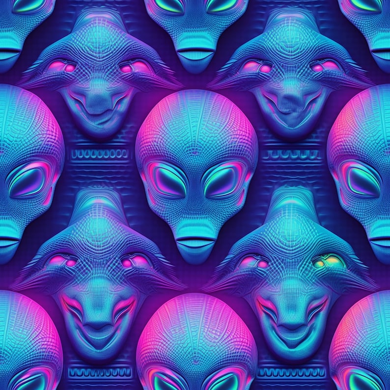 Seamless Alien Patterns 12 Pack Repeatable Digital Papers Ethereal ...
