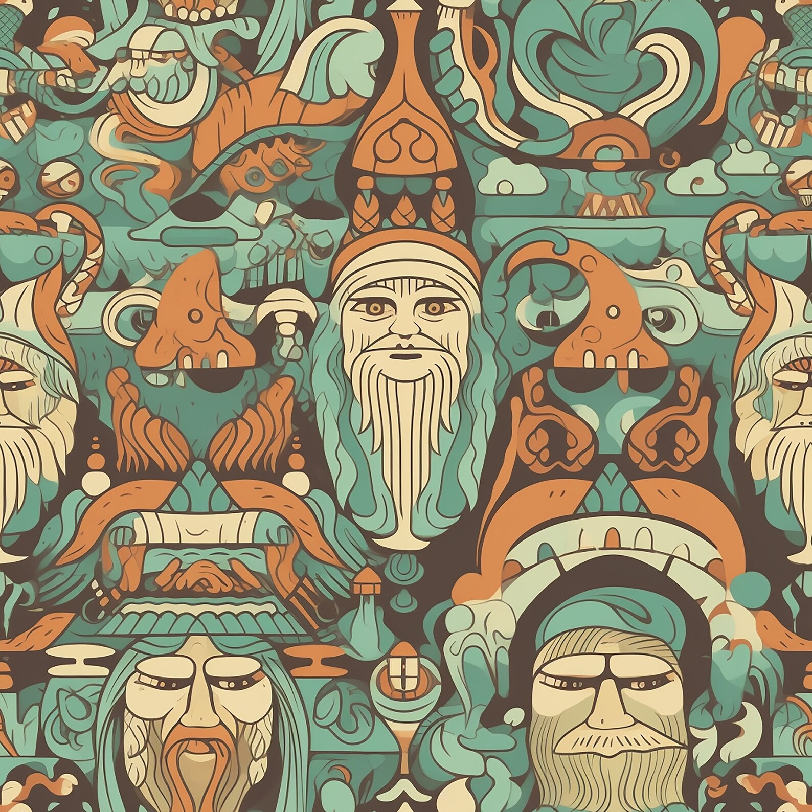 Seamless Viking Patterns | 24 Pack Repeatable Digital Papers - Etsy