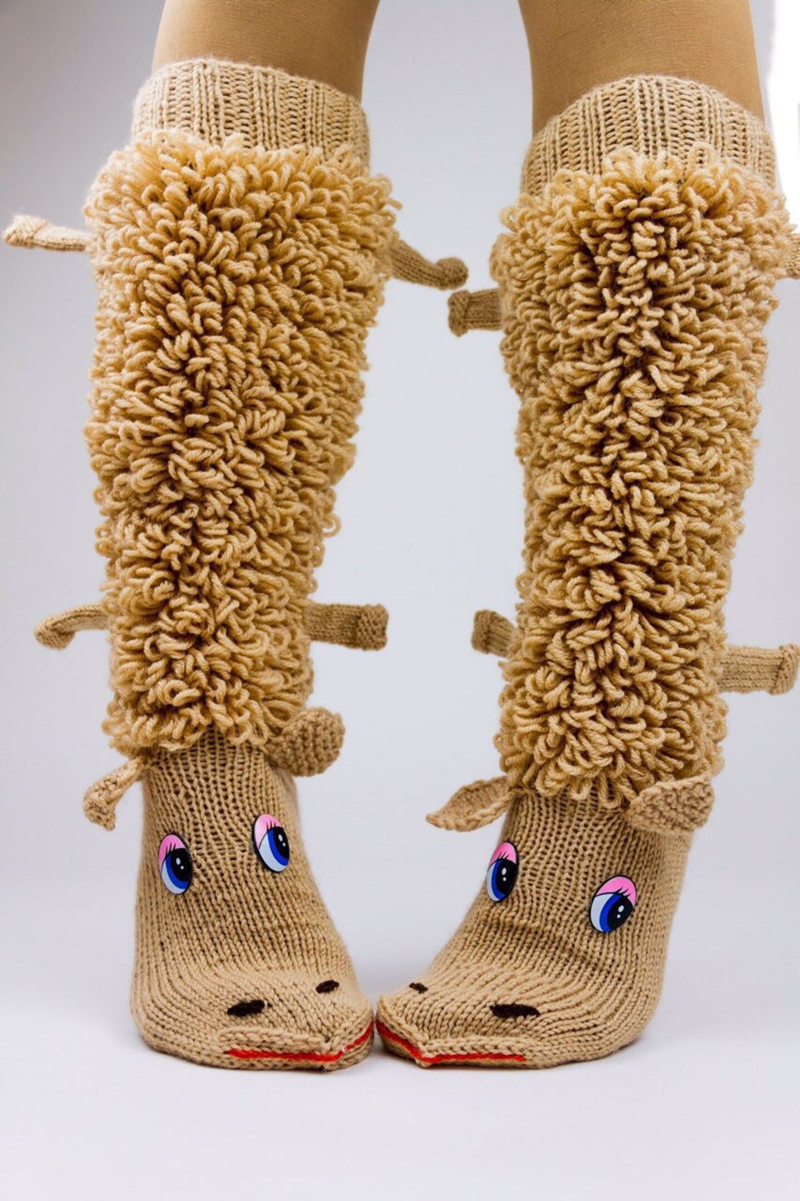 Brown winter sheep socks Animals long socks Sheep socks | Etsy