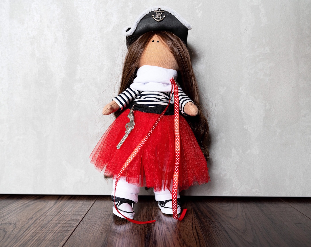 Handmade Pirate Girl Doll, Cotton Tilda Doll, Marine Style - Etsy