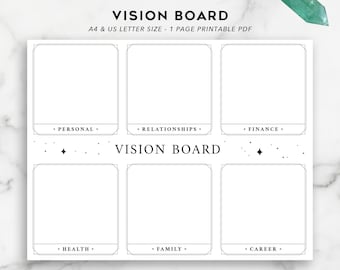 VISION BOARD Template | Printable PDF | Instant Download | Vision Board ...